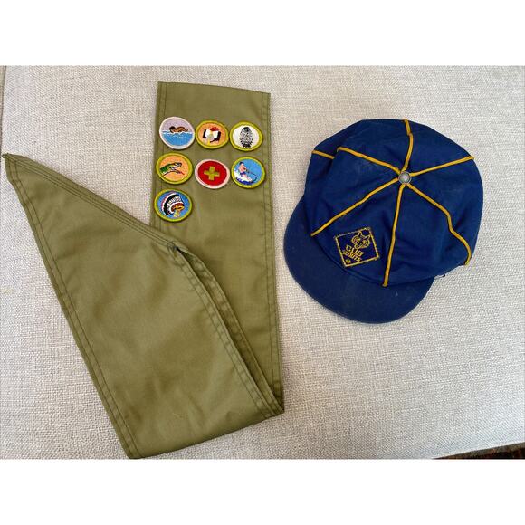 Accessories | Vintage 5s Cub Scouts Blue Gold Uniform Hat Boy Scout ...